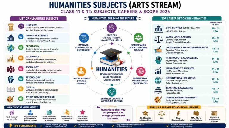 List of Humanities Subjects Class 11 & 12: Careers & Scope 2026